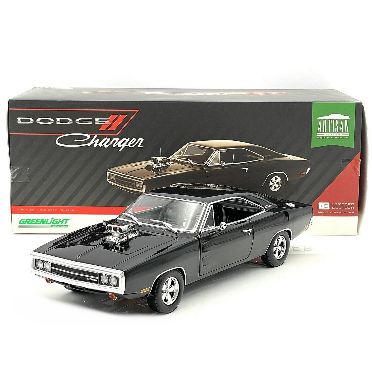 1970 Dodge Charger Artisan Collection fekete modell autó 1:18 - Modell ...