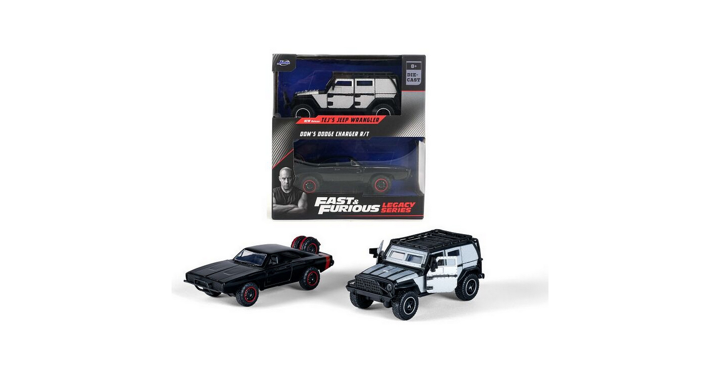 Fast & Furious Legacy Series Pack Tej's Jeep Wrangler & Dom's Dodge ...
