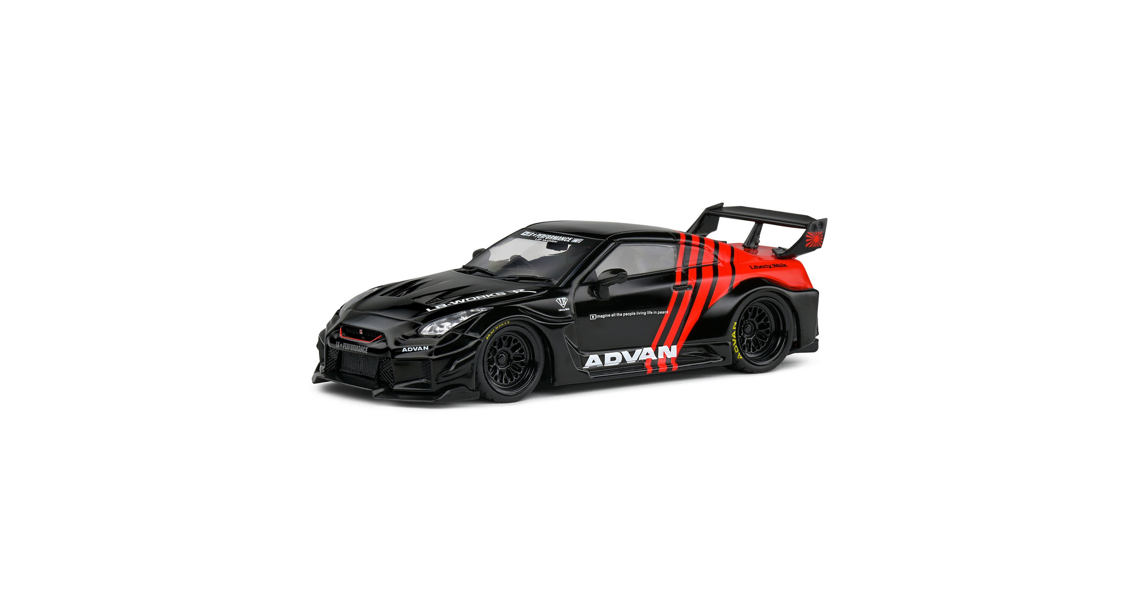 Nissan GT-R (R35) w/LibertyWalk Body Kit piros/fekete 2020 modell autó ...