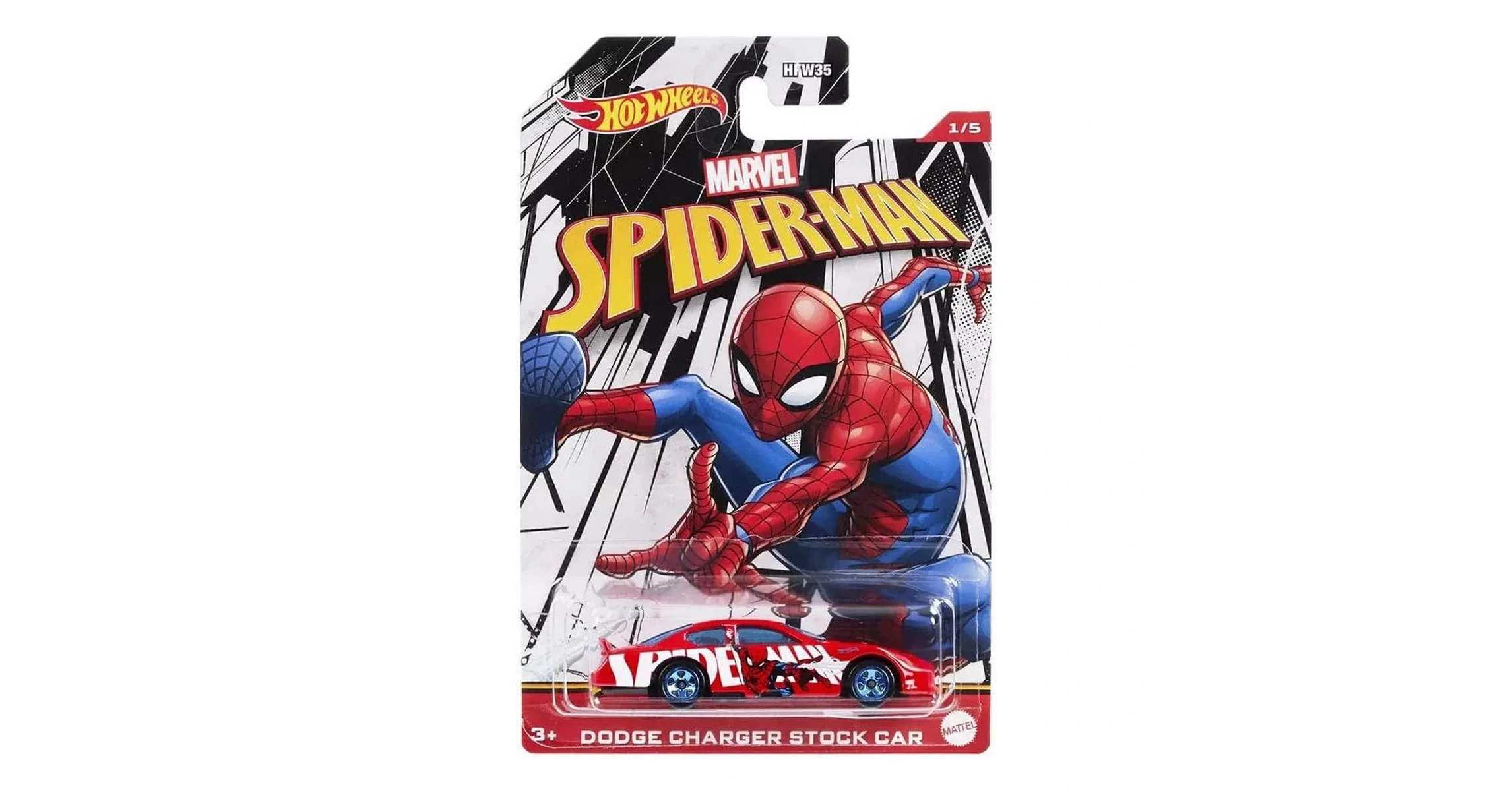 Marvel Spider-Man Dodge Charger Stock car #1/5 piros Hotwheels 1:64 ...