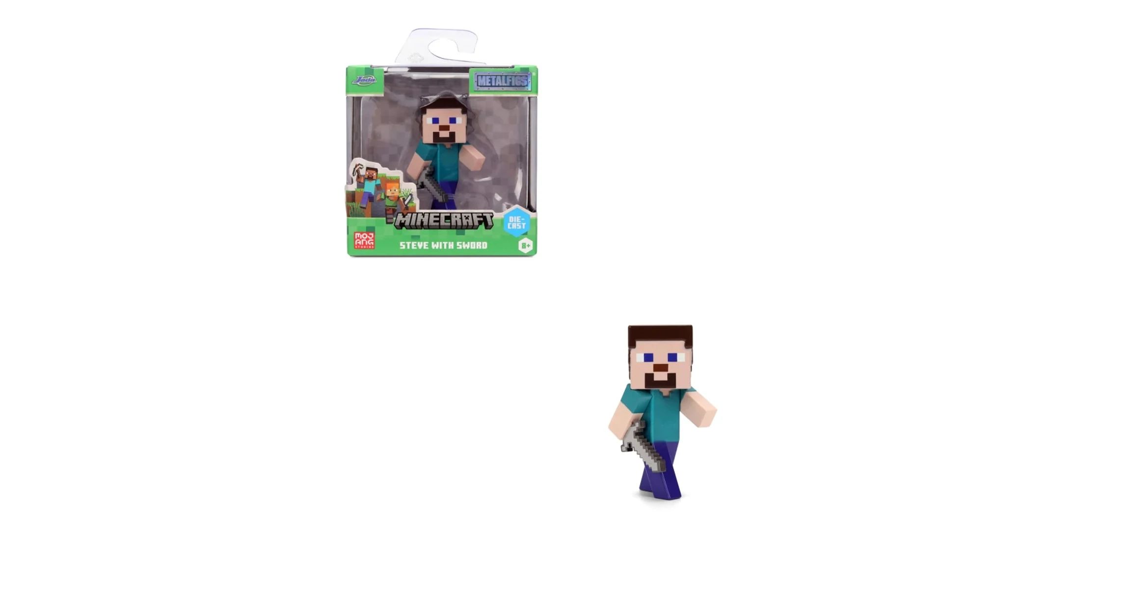 Minecraft Steve with Sword 6 cm fém figura - Minecraft
