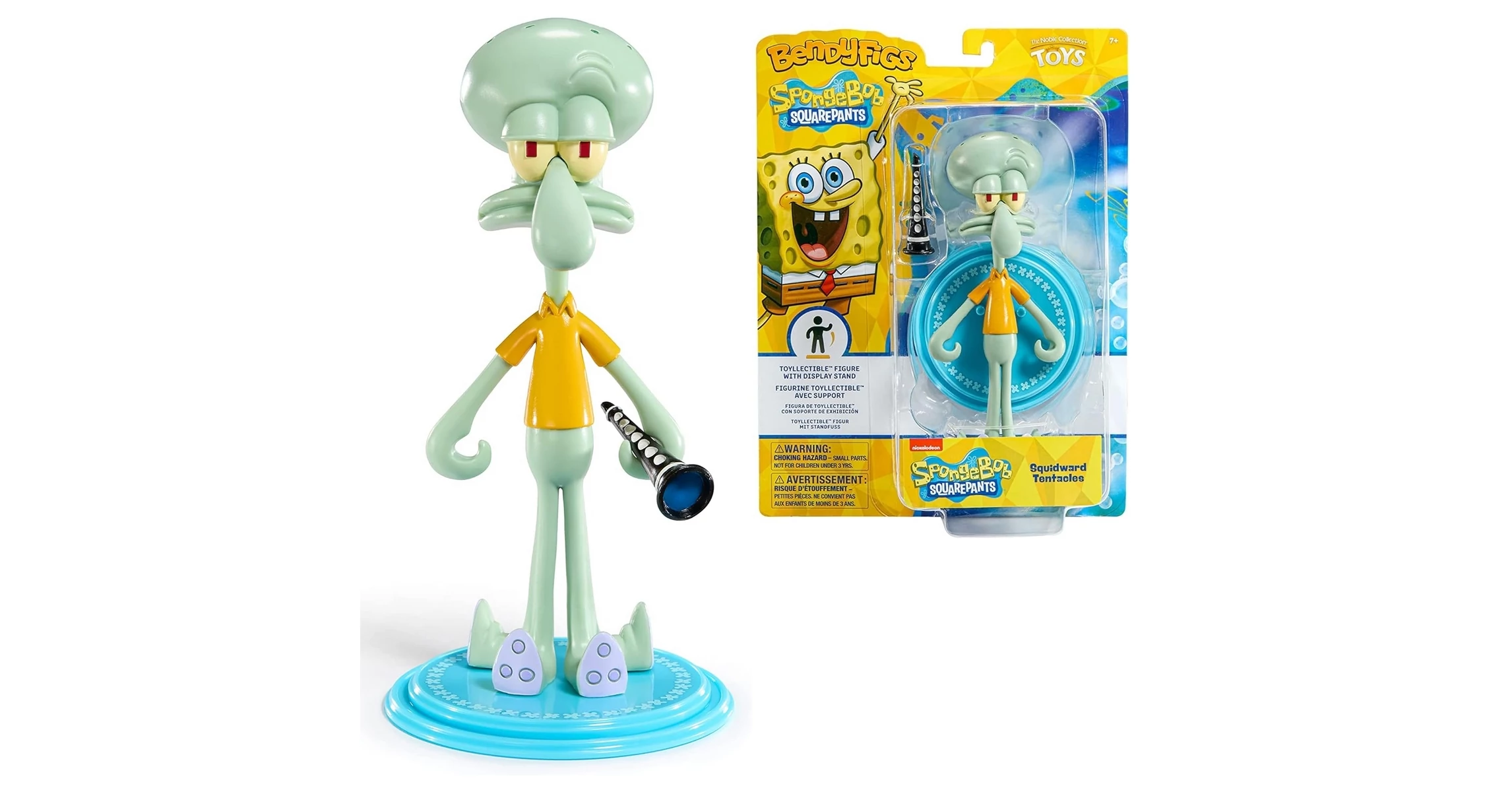 BendyFigs SpongyaBob Kockanadrág Tintás Tunyacsáp figura 16 cm - SpongyaBob